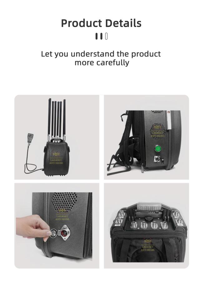 Anti Drone Detection Backpack 200-1020 MHz 2.37-2.52 GHz 5.1-5.2 GHz 5.72-5.88 GHz Customizable Frequencies and Power 7