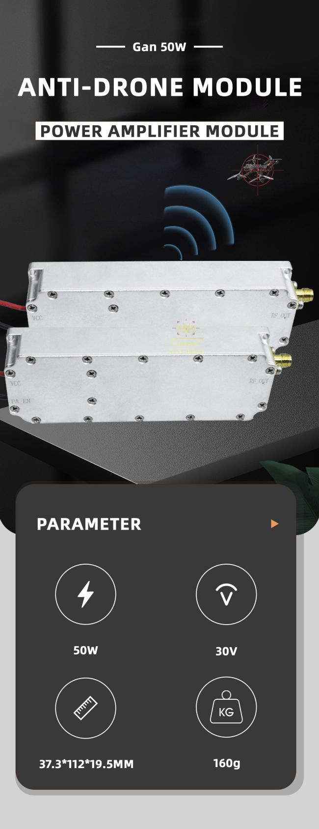 1.5GHZ 50W GaN Module for Anti Drone System Counter Fpv Custom anti drone system RF module PA module power amplifier anti drone lora module anti fpv 1