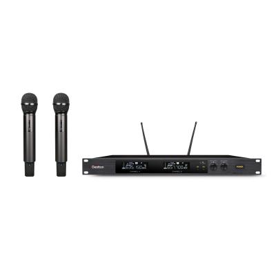 China Dubbele EIA 19“ 1U - kanaliseer UHF Draadloze Microfoon voor Karaoke het Zingen Te koop