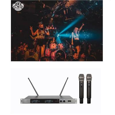 China UHF Dubbele de Karaokespreker van Kanalen Professionele Smartphone met Draadloze Microfoon Te koop