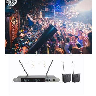 Cina Karaoke Mic Cordless Microphone di canto senza fili a doppio canale di frequenza ultraelevata in vendita
