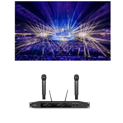China UHF Dubbel - van het de HANDELINGS Autoaftasten van de kanaal het Draadloze Microfoon Infrarode de Frequentieonderwijs Te koop