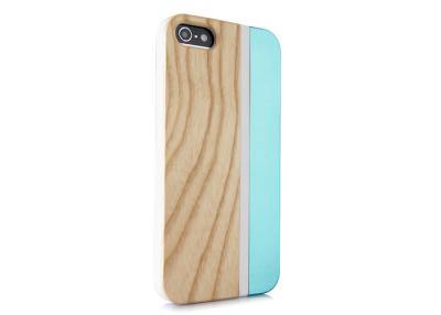Cina Coperture combinate alla moda eleganti del telefono cellulare di caso Iphone5/5S con il legno della cenere ed il PC variopinto in vendita