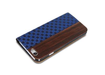 Cina Dark Dois De Wood ed unità di elaborazione blu riveste di pelle il iPhone 6 casse del telefono, caso di vibrazione del telefono cellulare in vendita
