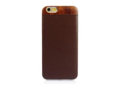 Cina Iphone di legno leggero 6 casse del telefono con il cuoio dell'unità di elaborazione di Softable in vendita
