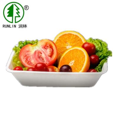 China Rectangular Thanksgiving Biodegradable Food Trays Disposable Fruit Container For Supermarket for sale