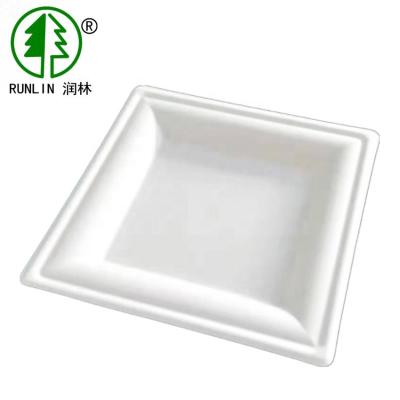 Китай Багасса сахарного тростника 8 дюймов квадратная Biodegradable покрывает Unbleached день рождения устранимый продается