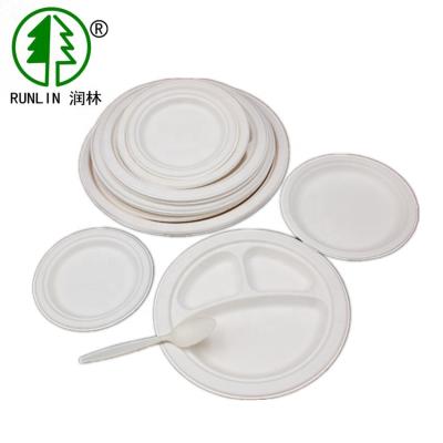 中国 環境に優しい生物分解性の使い捨て可能なバガスの夕食テーブルウェア 販売のため
