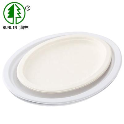 中国 Ecoの友好的な生物分解性の工場価格の楕円形の形のバガスの版 販売のため