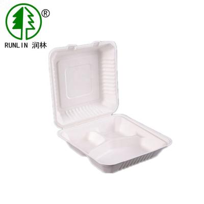China Eco-friendly sugarcane fiber disposable dishware microwave lunch boxes à venda