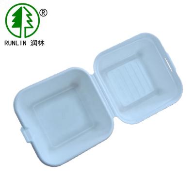 Cina Stoviglie eliminabili amichevoli biodegradabili di Eco della bagassa 6 del contenitore a 8 pollici di hamburger in vendita