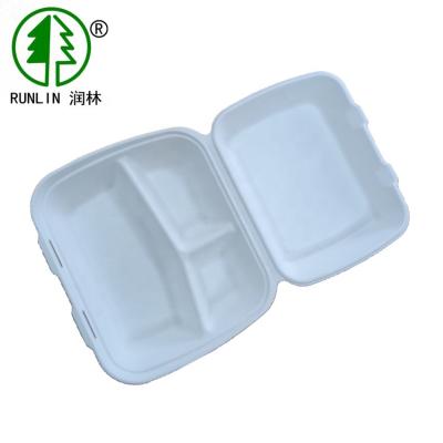 Cina Contenitori biodegradabile 9 x 7in di copertura superiore della bagassa di imballaggio per alimenti una polpa concimabile di 3 compartimenti in vendita