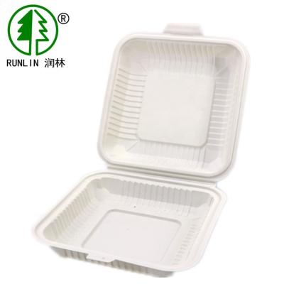 Cina Contenitori di alimento eliminabili amichevoli concimabili di Eco della bagassa del contenitore bianco di copertura superiore in vendita