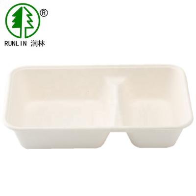 Cina Il compartimento biodegradabile dei vassoi 2 dell'alimento del quadrato eliminabile elimina i contenitori Eco amichevole in vendita