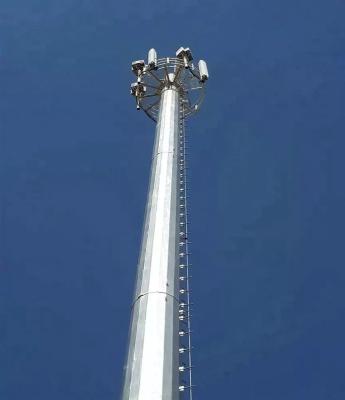 China 50m Gsm Fm 5g Monopole Toren 3 van het Telecommunicatiestaal Gegalvaniseerde Platforms Hete Onderdompeling Te koop