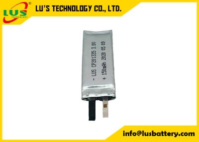 중국 3.0 프로트 Li Mno2 배터리 150 mah Limno2 파우치 셀 유연한 하우징 CP201335 판매용