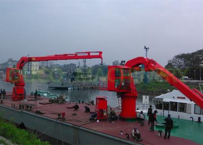 China Marine deck knuckle telescopic boom crane hydraulic crane and easy maintance Te koop