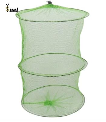 China HDPE Fishing Trap Net Cage Green Foldable Fishing Cage 1.2m 1.5m 2m for sale