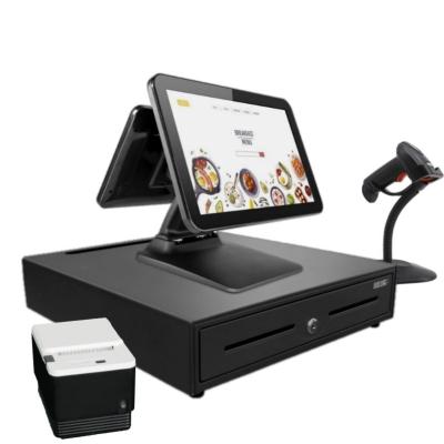 Cina 15 pollici 10 punti touch screen pos machine alluminio lega cassa EPOS per fast food in vendita