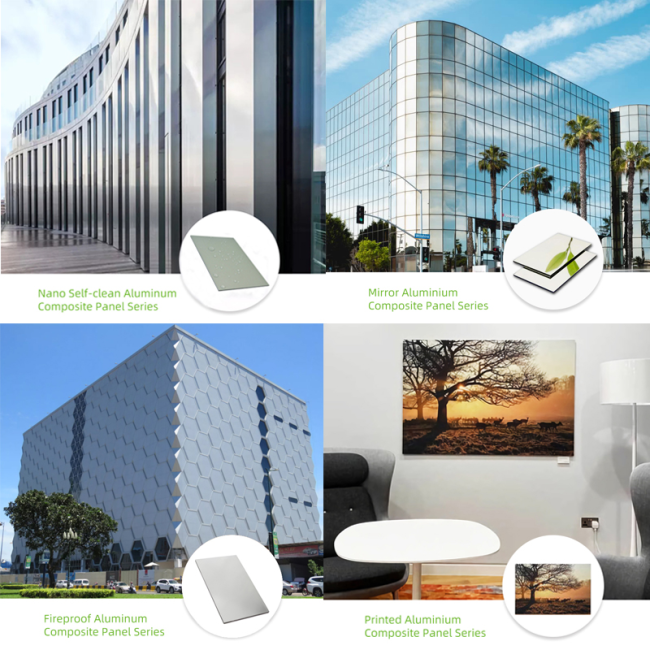 Various applications of mirror aluminum composite panels