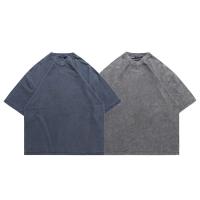 Men'S Loose Shoulder T Shirt With Custom Made Designs And Old Printed Design