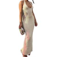 Quality Women Casual And Socialite Style Dresses Autumn And Winter Hollow Halter Knit Long for sale