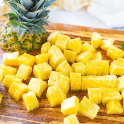 China Frozen Fresh Pineapple Slice Dice Sliced Chunk Diced Block Cubes Cuts Unsweetened IQF Wholesale Price Bulk Organic Freezing No reviews yet  certified for sale