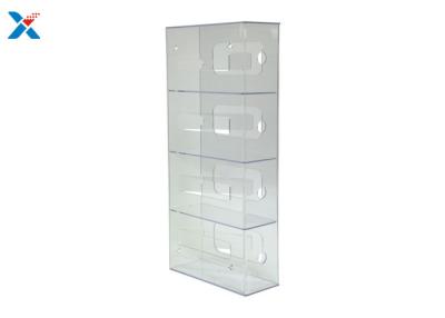 China Medical Acrylic Display Case Acrylic Glove Dispenser With 2 4 Boxes Silk Screen Printing for sale