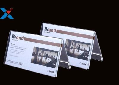 China V Shape Clear Acrylic Tabletop Sign Holders , Meeting Acrylic Table Tent Holders for sale