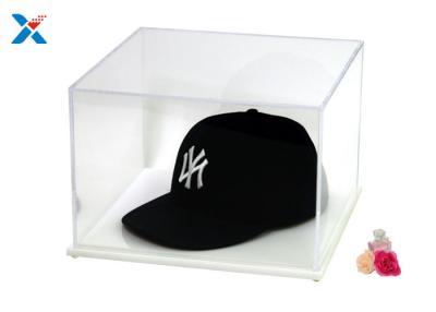 China Baseball Hat Acrylic Display Case With White / Black Base A Class Acrylic Sheet for sale