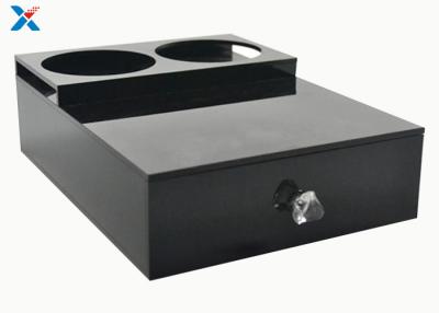 China Hotel Tea Cup Holder Acrylic Storage Box , Black Small Acrylic Display Box for sale