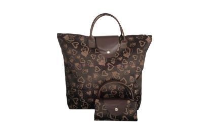 Cina Grande borsa di totalizzatore pieghevole marrone di Oxford con serigrafia in vendita