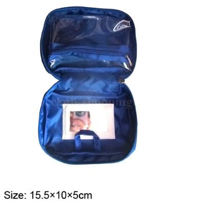 Cina Borsa blu del lavaggio di viaggio con la tasca zippata dentro, appendendo borsa cosmetica in vendita