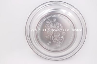 Chine plats musulmans écologiques de plat de dîner d'acier inoxydable de plateau de nourriture de rond de poli en métal de style de 32cm à vendre