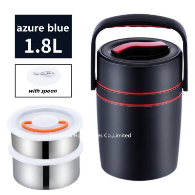 Κίνα 1.8L Large capacity stainless steel outdoor travel pot drum shape vacuum lunch box portable heat insulation barrel προς πώληση