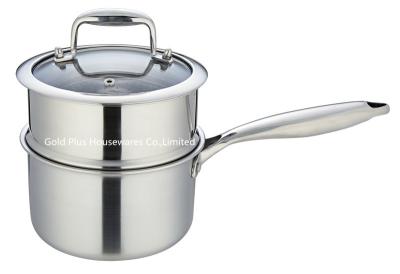 Κίνα 18cm Kitchenware 2-layer stainless steel saucepan milk pot factory silver one handle design steamer προς πώληση