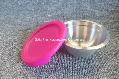 중국 12,14,16,18cm OEM pink salad bowls set with leakproof lid stainless steel mixing salad bowls set 판매용