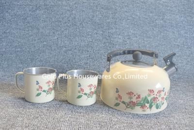 중국 China kitchen gadgets flower painting stainless steel whistling kettle tea water kettle with bakelite handle 판매용