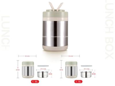 Chine Le voyage présente à bureau la tasse commode de thermos de nourriture 1,5 litres de logo adapté aux besoins du client couleur verte flacon de nourriture d'acier inoxydable à vendre