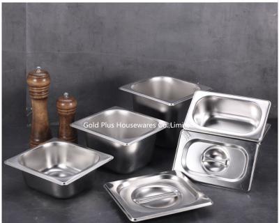중국 Full sizes Gn pan for hotel restaurant equipment factory price rectangle stainless steel food container with lid 판매용