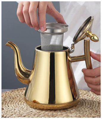 Chine La couleur naturelle d'acier inoxydable de col de cygne versent au-dessus de la théière adaptent le pot aux besoins du client acceptable de café de logo avec la poignée à vendre