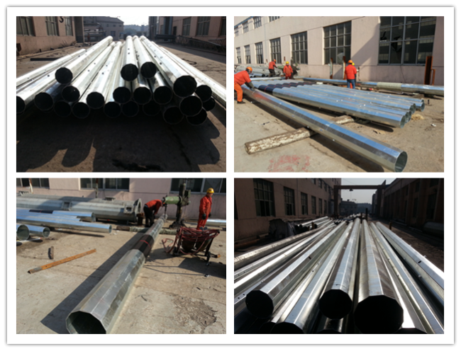 15m 1200 Dan Galvanized Steel Pole For 132kv Transmission Line , / BV / ISO 0