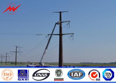 China conical 11m  Q235 material electric power pole galvanized single section for sale