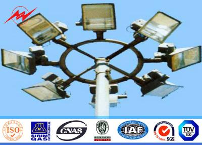 China Differernt sections 22M Round High Mast Pole with operation platform ladder protection for sale