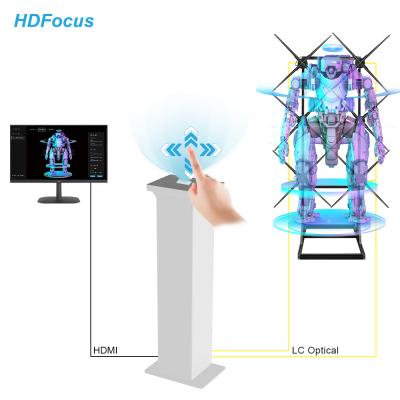 China HDFocus Brand New All-in-one Controller 3D Hologram Fan Splicing Gesture Control Holographic Interactive Solution for sale