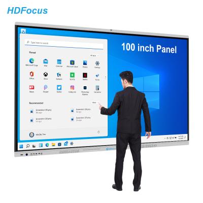 China HDFocus OEM 55 65 75 85 86 100 110 Inch Interactive Flat Panel Multi Touch Screen Digital Whiteboard Smart Board for Education for sale