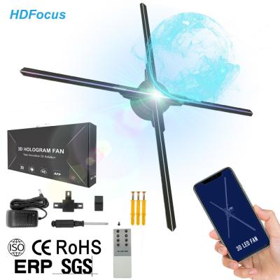 China Powerful App Holograficos 3d Led Fan Hologram Projecteur Video Advertising Holographic Display 3D Holograma Fan for Showroom for sale