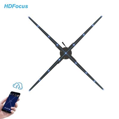 China HDFocus 3d Hologram 100cm in the Air Advertising Display Outdoor Video Holographic Projector 3d Hologram Fan for sale