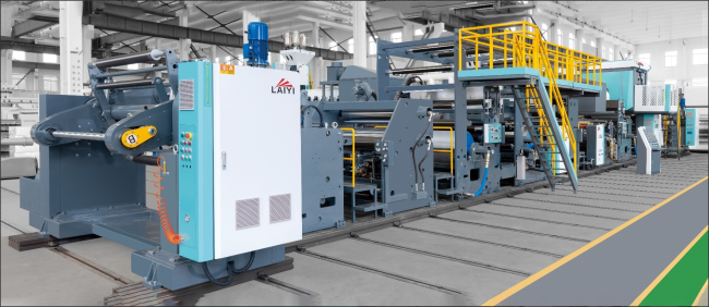 Extrusion laminating machine component view 1
