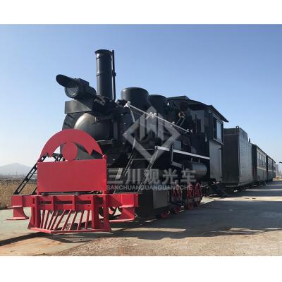 Cina Popular outdoor business amusement park equipment large steam engine track train rides 120 seats (1 locomotive+4 carriage) in vendita